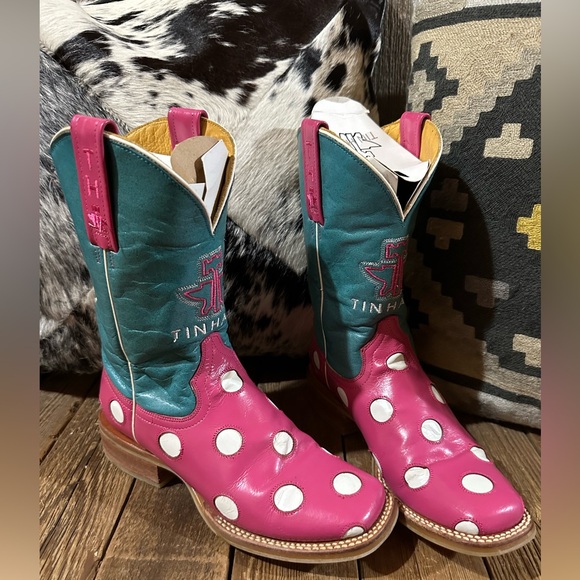Tin Haul | Shoes | Tin Haul Pink Polka Dot Boots Vintage | Poshmark